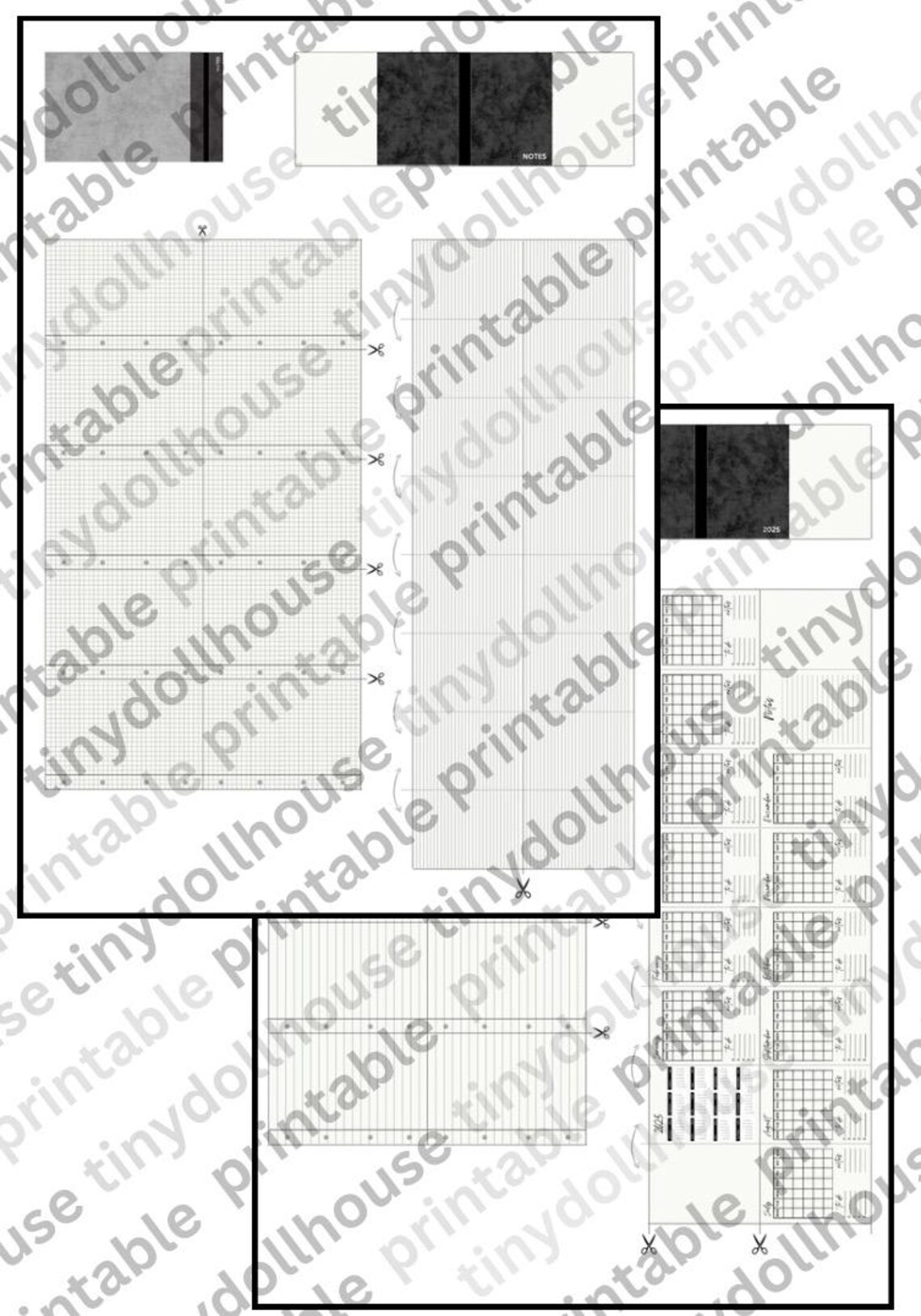 Miniature Printable 1:6 Office Supplies for Dollhouse Tiny Planner ...