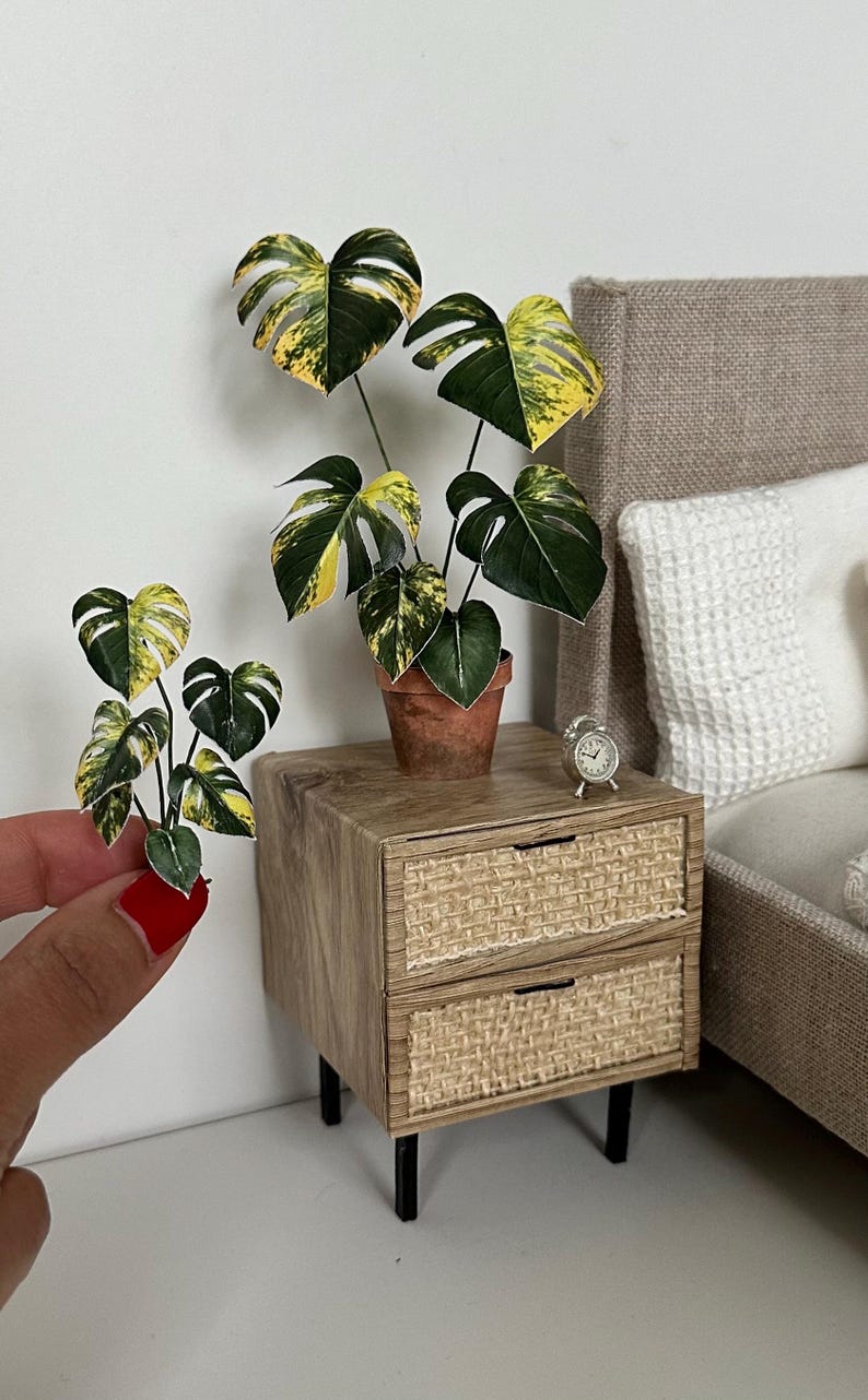 Miniature Paper Monstera Plant Leaves: DIY Dollhouse Printable (PDF ...
