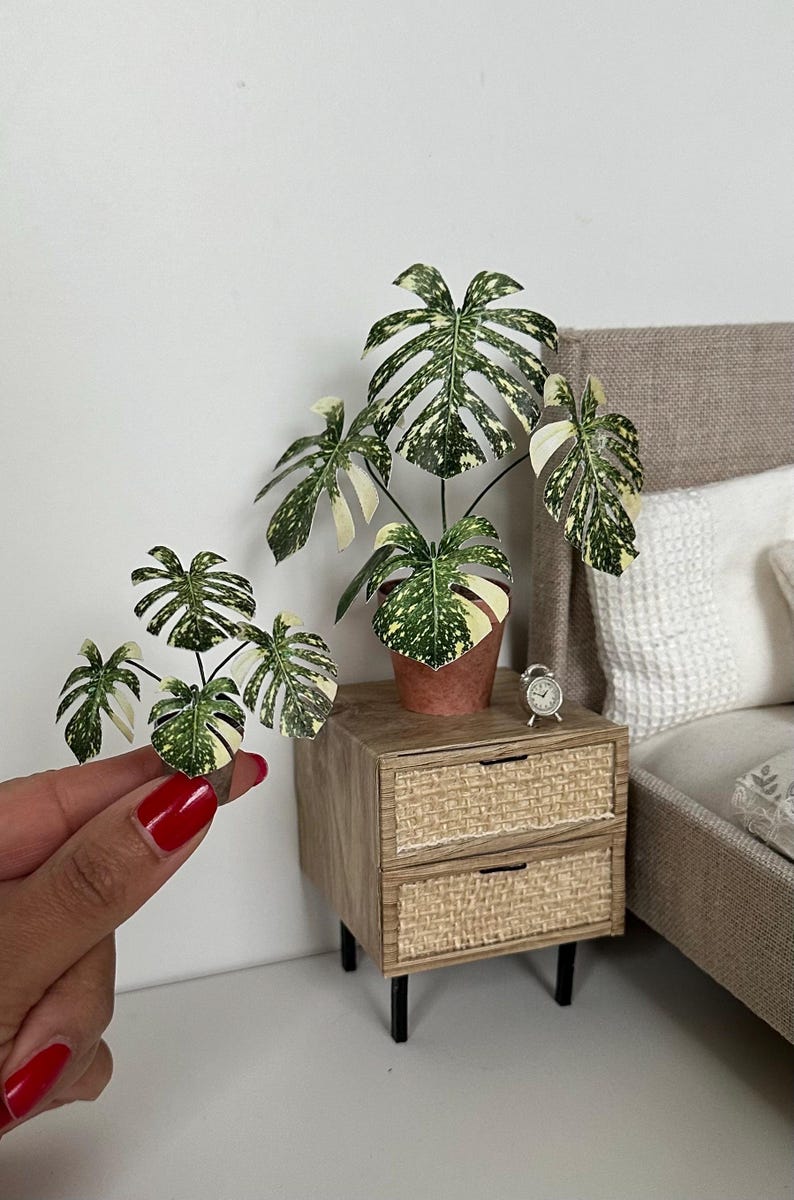 Miniature Paper Monstera Plant Leaves: DIY Dollhouse Printable (PDF ...