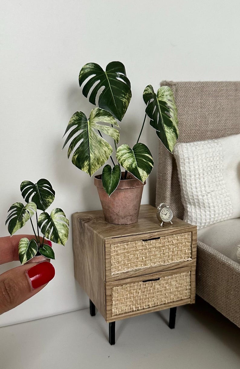 Miniature Paper Monstera Plant Leaves: DIY Dollhouse Printable (PDF ...