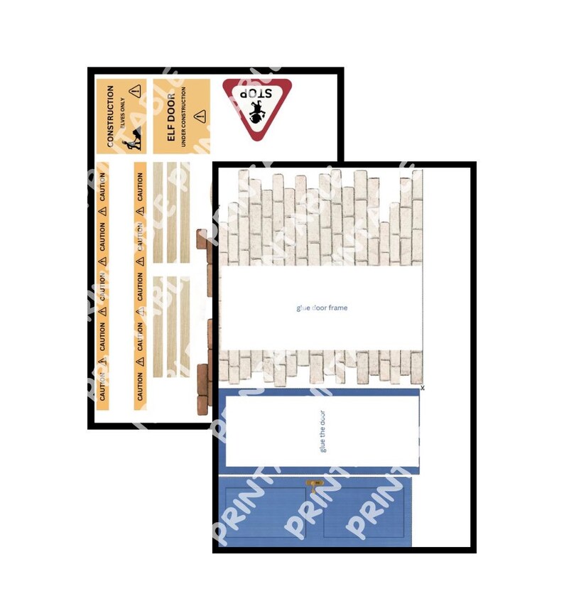 Elf Door Printable: Gnome Construction Site for Christmas (digital ...