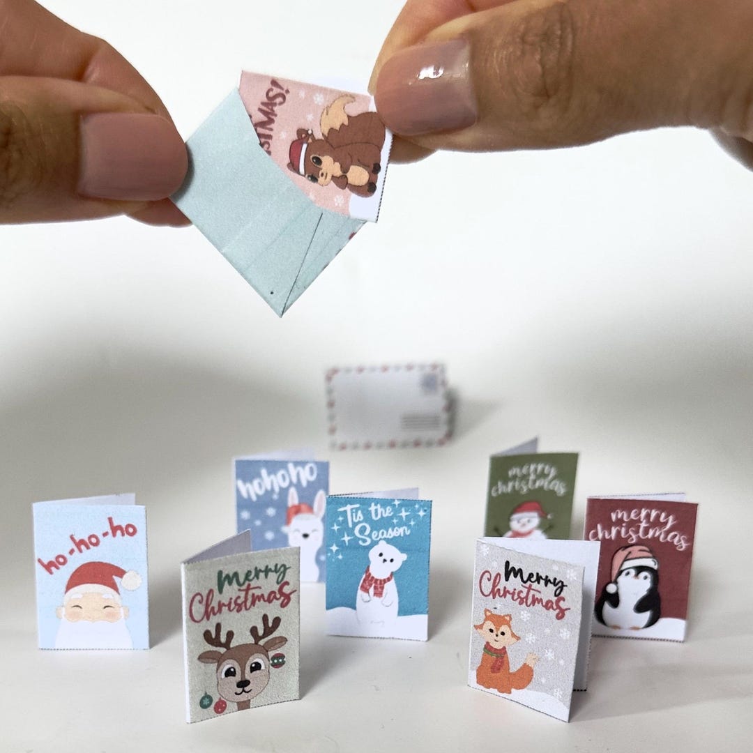 Dollhouse Printables 1:6 Miniature Christmas Cards and Envelopes ...