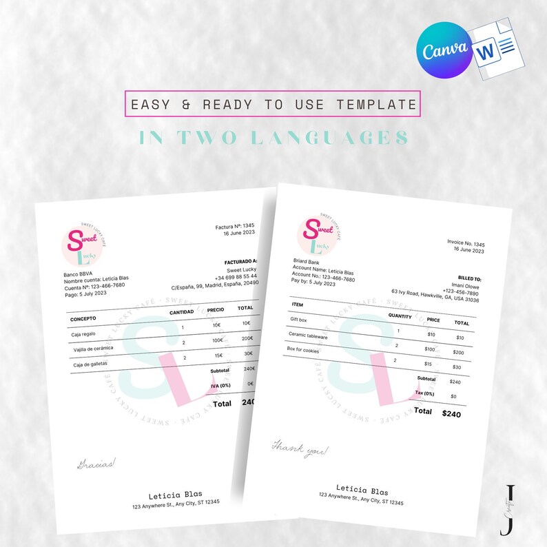Invoice Template | Modern Client Invoice | Editable Professional Invoice | PDF Invoice | Canva ...