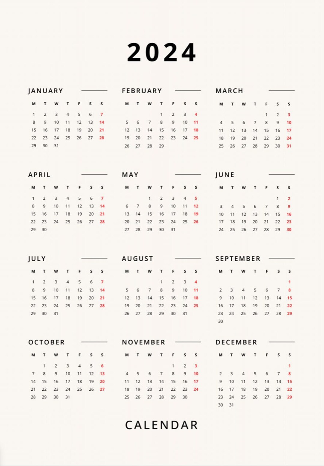 Calendar, Planner, Weekly Planner, Monthly Planner, 2024 - Etsy