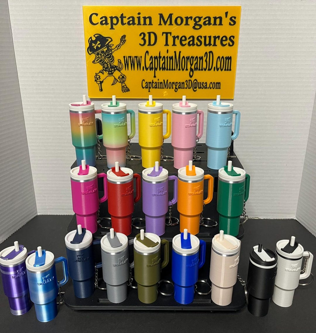 The Captain Morgan Stanley Inspired Tumbler Keychain. Holds Chapstick ...