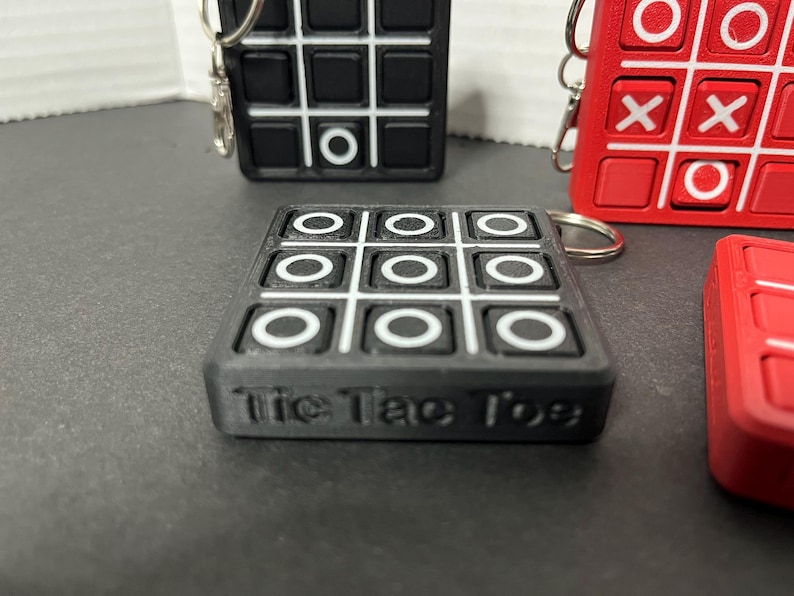 Miniature Tic Tac Toe Keychain Travel Fidget Game 3D Printed Color ...