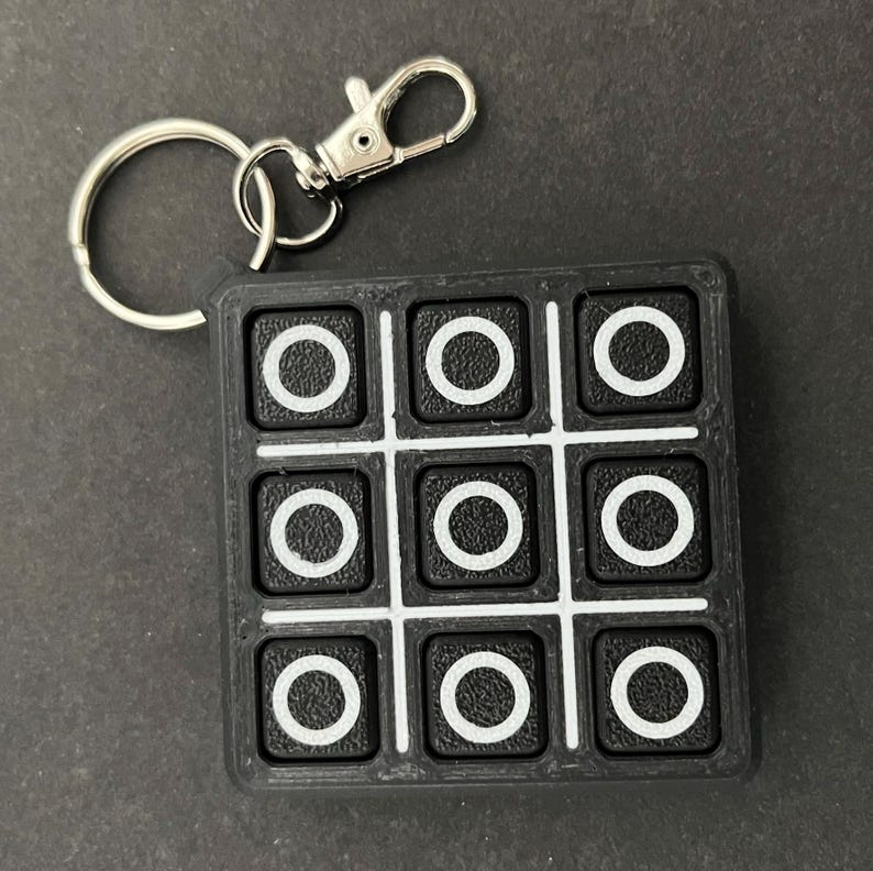 Miniature Tic Tac Toe Keychain Travel Fidget Game 3D Printed Color ...