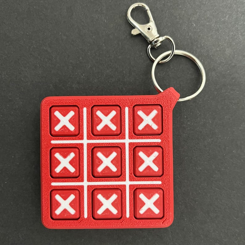 Miniature Tic Tac Toe Keychain Travel Fidget Game 3D Printed Color ...