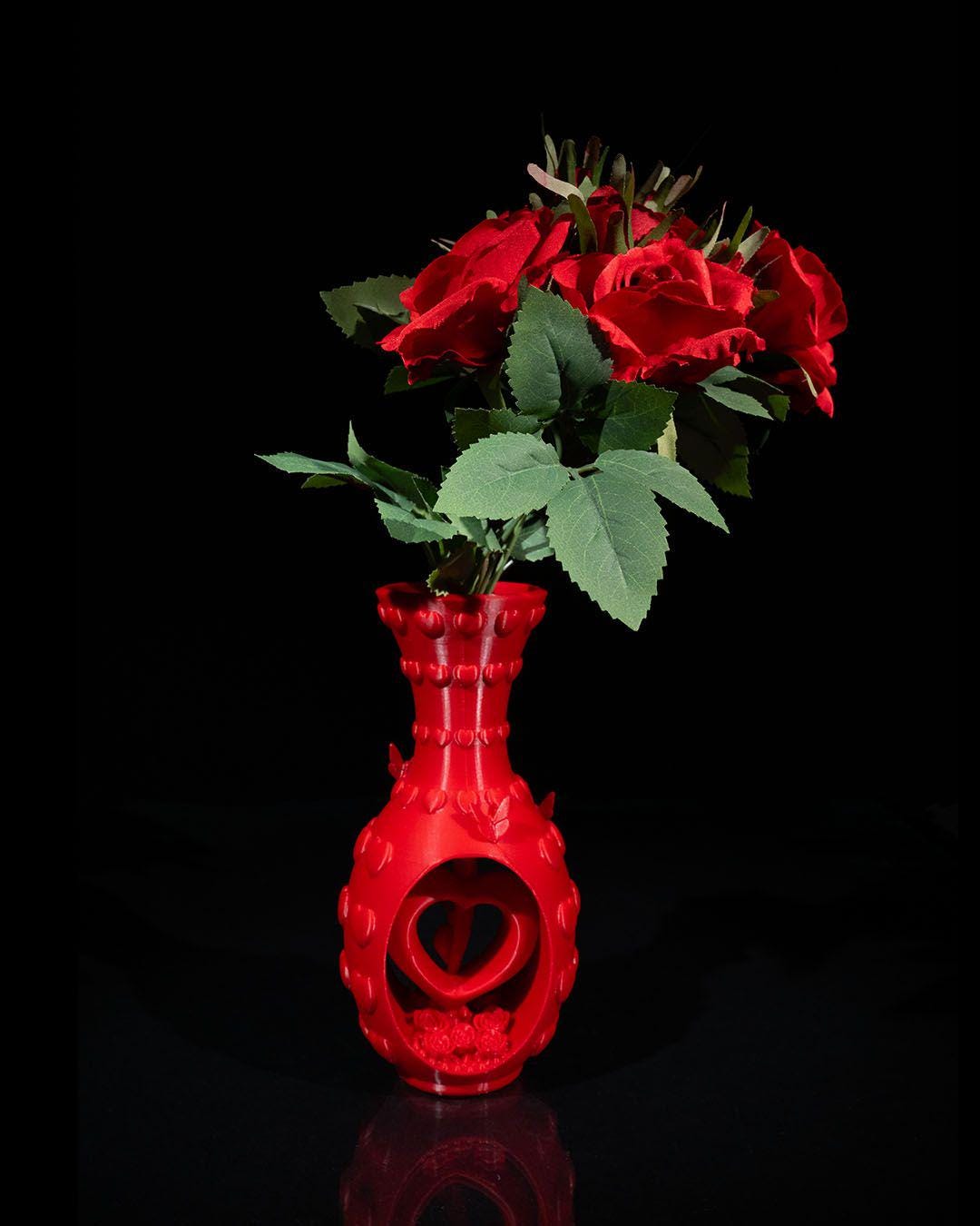 Heart and Flower Vase 3D Printed. Valentines Day. Mothers Day. Friend ...