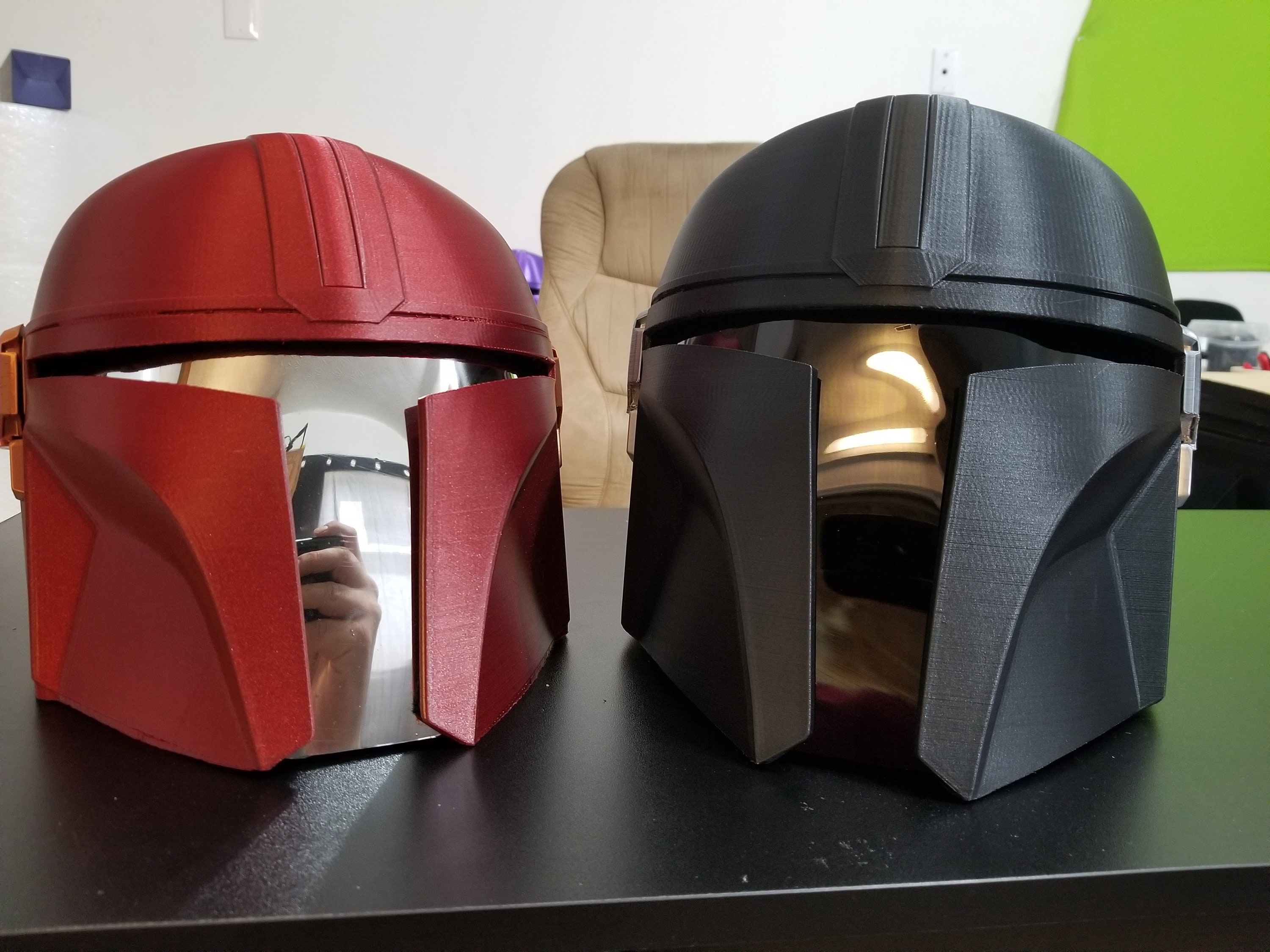 Custom Mandalorian Helmet 10 Metallic Visor Colors Painting Services ...