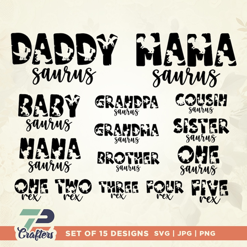 Family Saurus Svg - Etsy