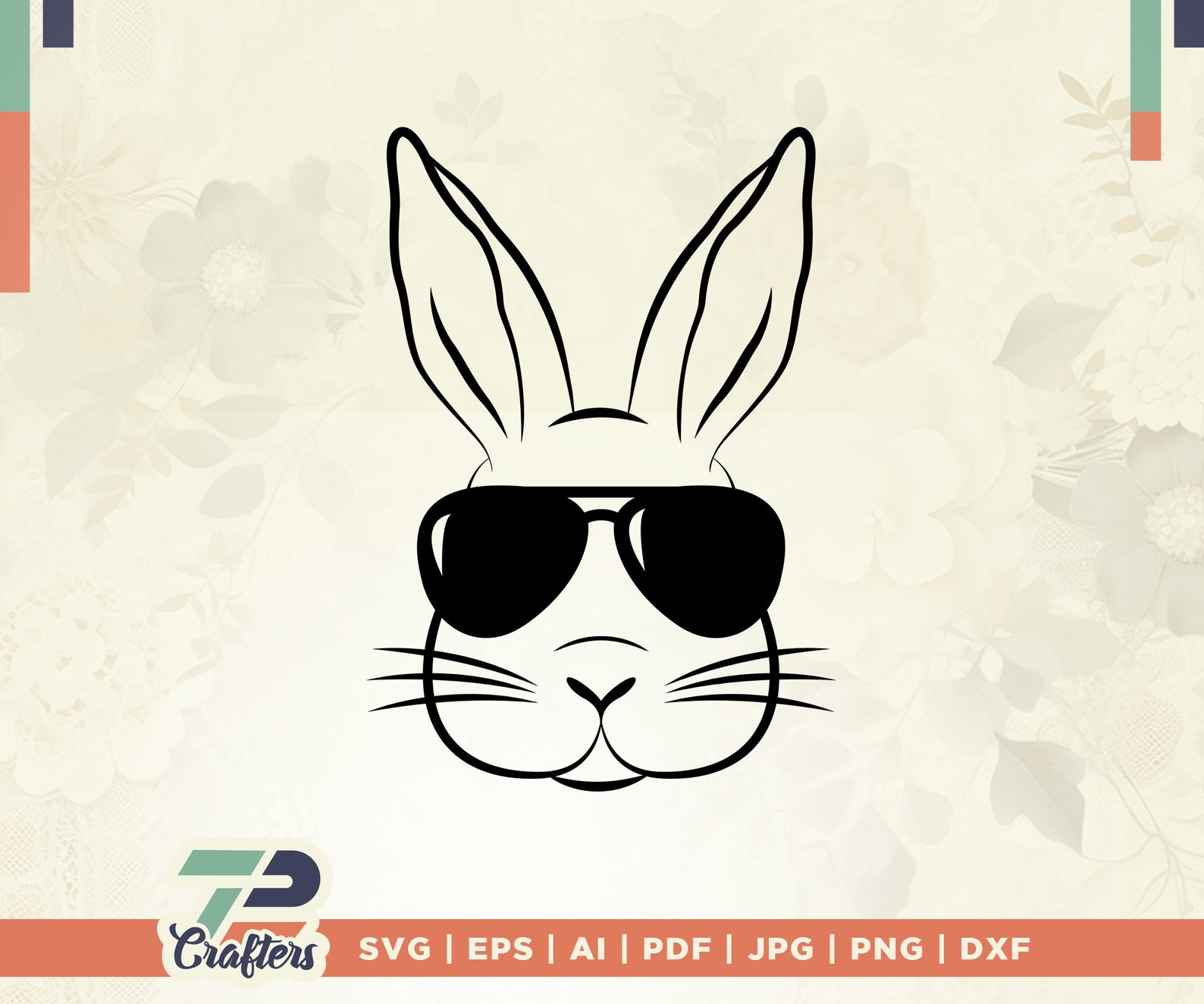 Easter Bunny With Sunglasses Svg, Bunny With Sunglasses, Bunny With ...