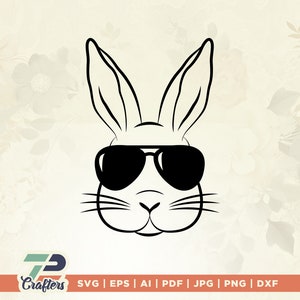 Easter Bunny With Sunglasses Svg, Bunny With Sunglasses, Bunny With ...