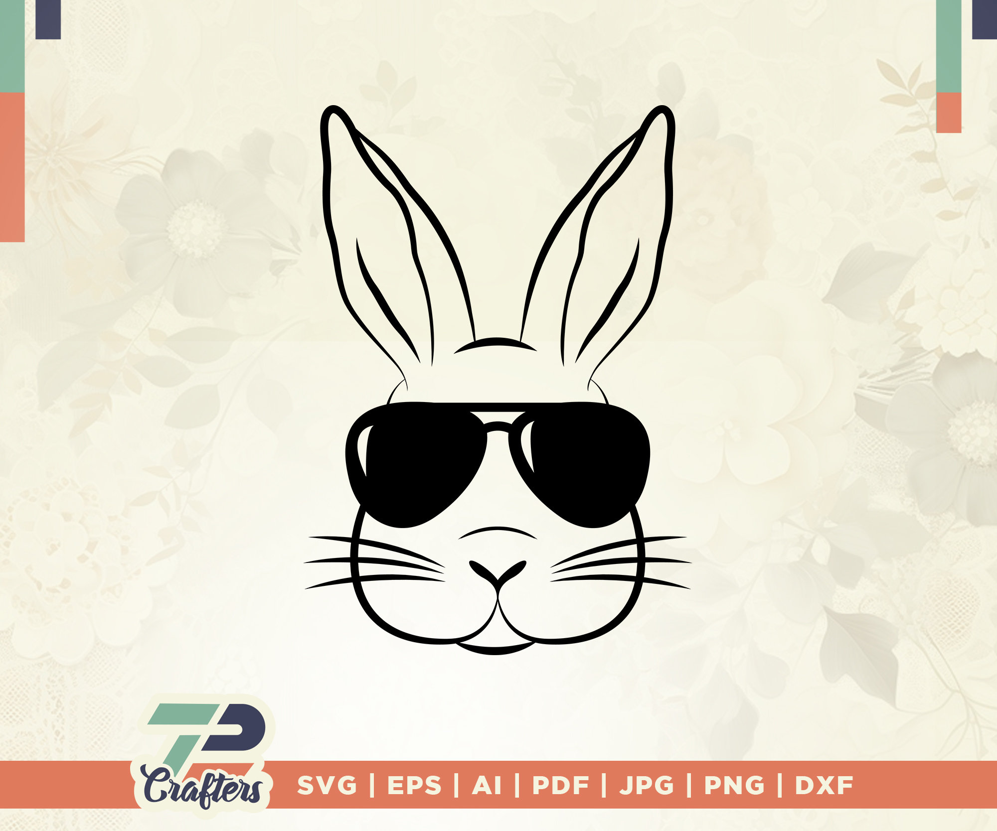 Easter Bunny With Sunglasses Svg, Bunny With Sunglasses, Bunny With ...