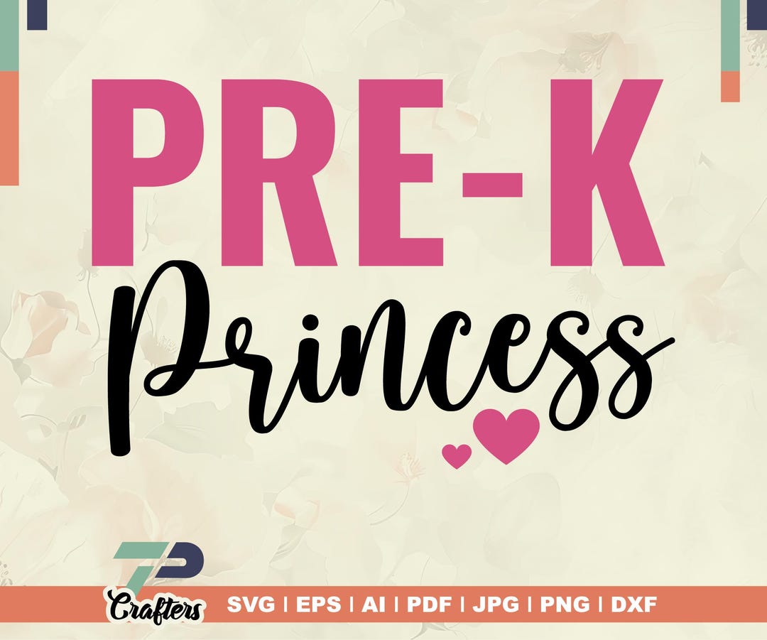 Pre-k Princess SVG, Heart Svg, Prek Princess Svg, Prek Svg, Princess ...