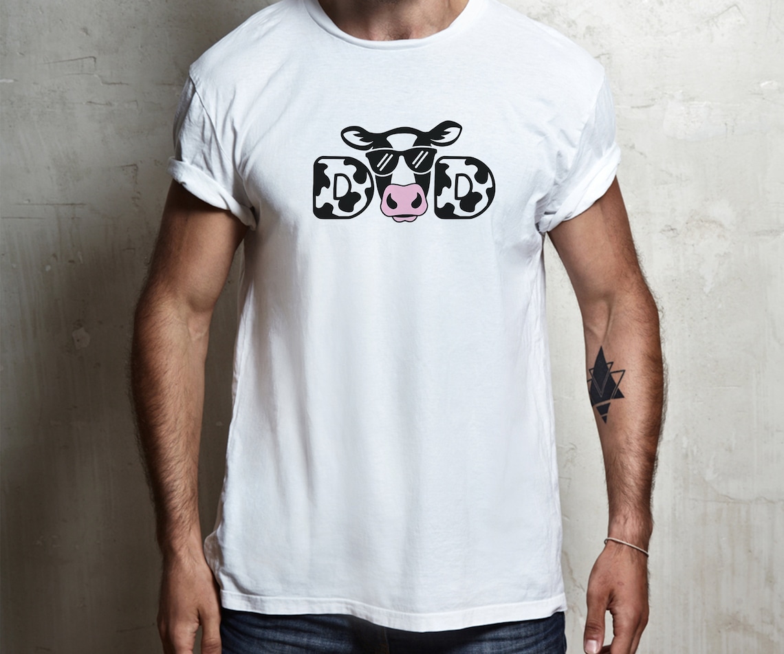 Cow Dad Svg Cow Daddy Svg Cow Papa Svg Cow Dad Face With - Etsy