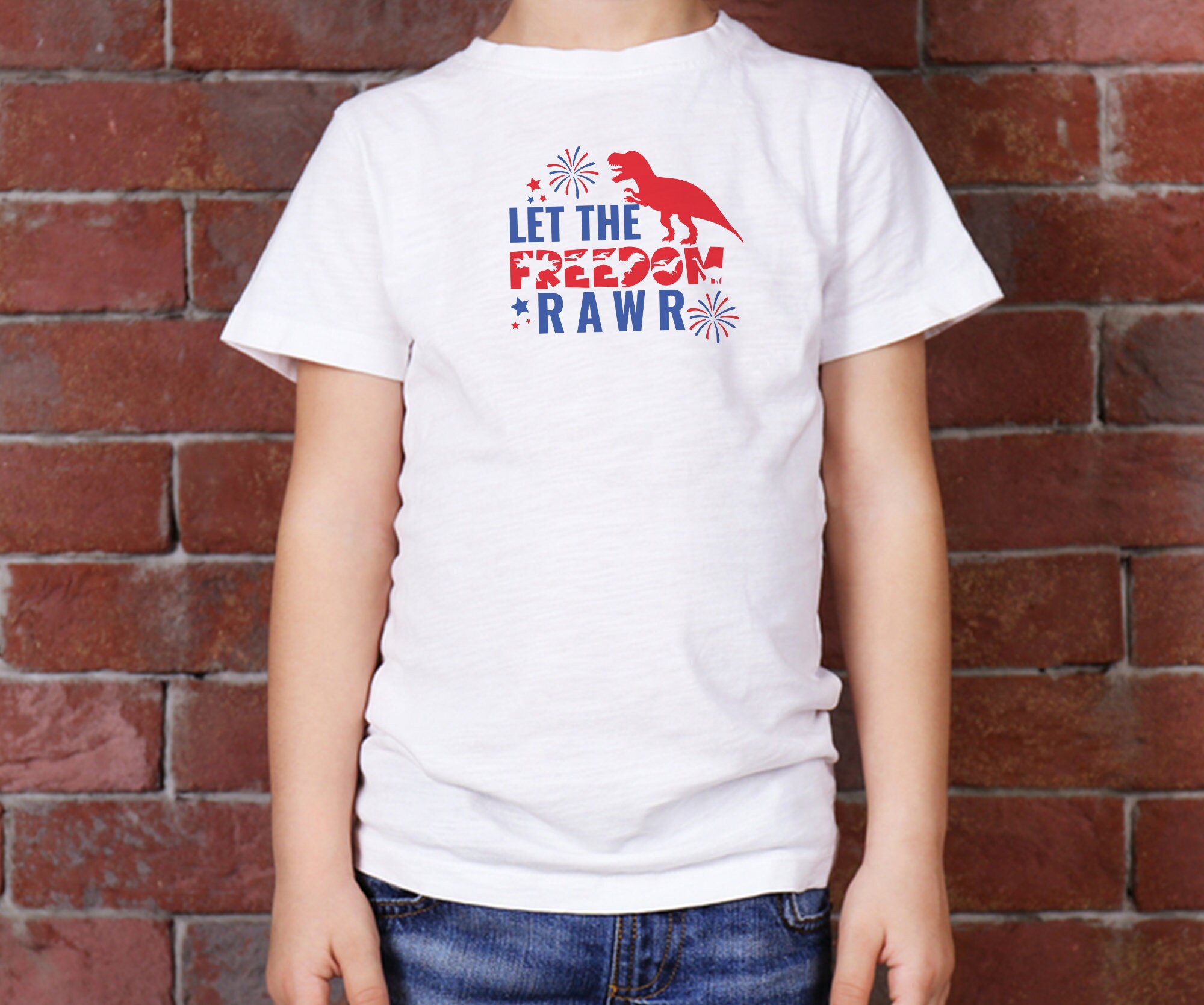 Let the Freedom Rawr Svg 4th of July Dinosaur SVG Kids - Etsy