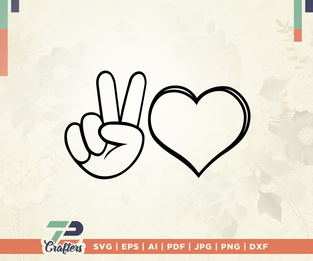 Peace and Love SVG, Peace Hand Svg, Signal Svg, Peace Svg, Love Svg ...