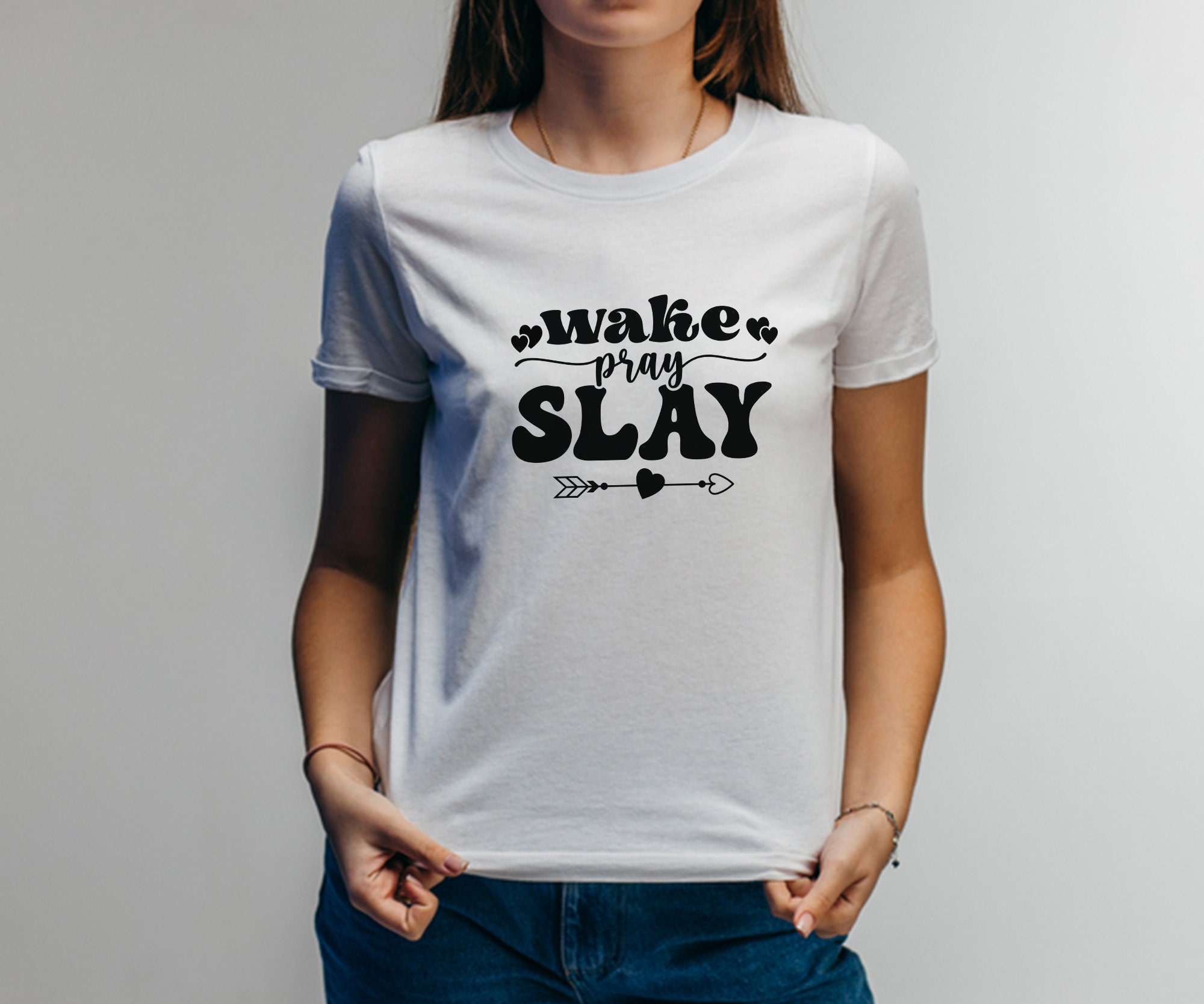 Wake Pray Slay SVG, Religion Svg, Pray Svg, Erro Heart Svg, Scripture ...