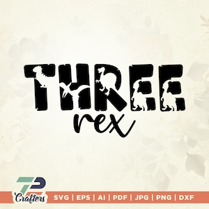 Three Rexes Svg, Three Rex Birthday Svg, Three T Rex Svg, Birthday Kid ...