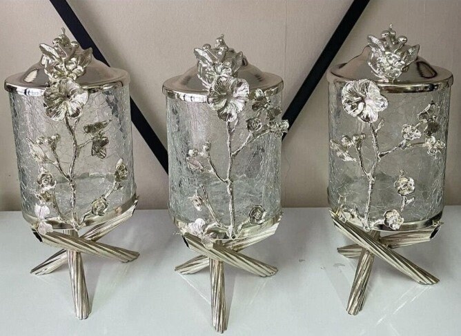 Gold Kitchen Decor Elegant Canister Set Glass Jar - Etsy