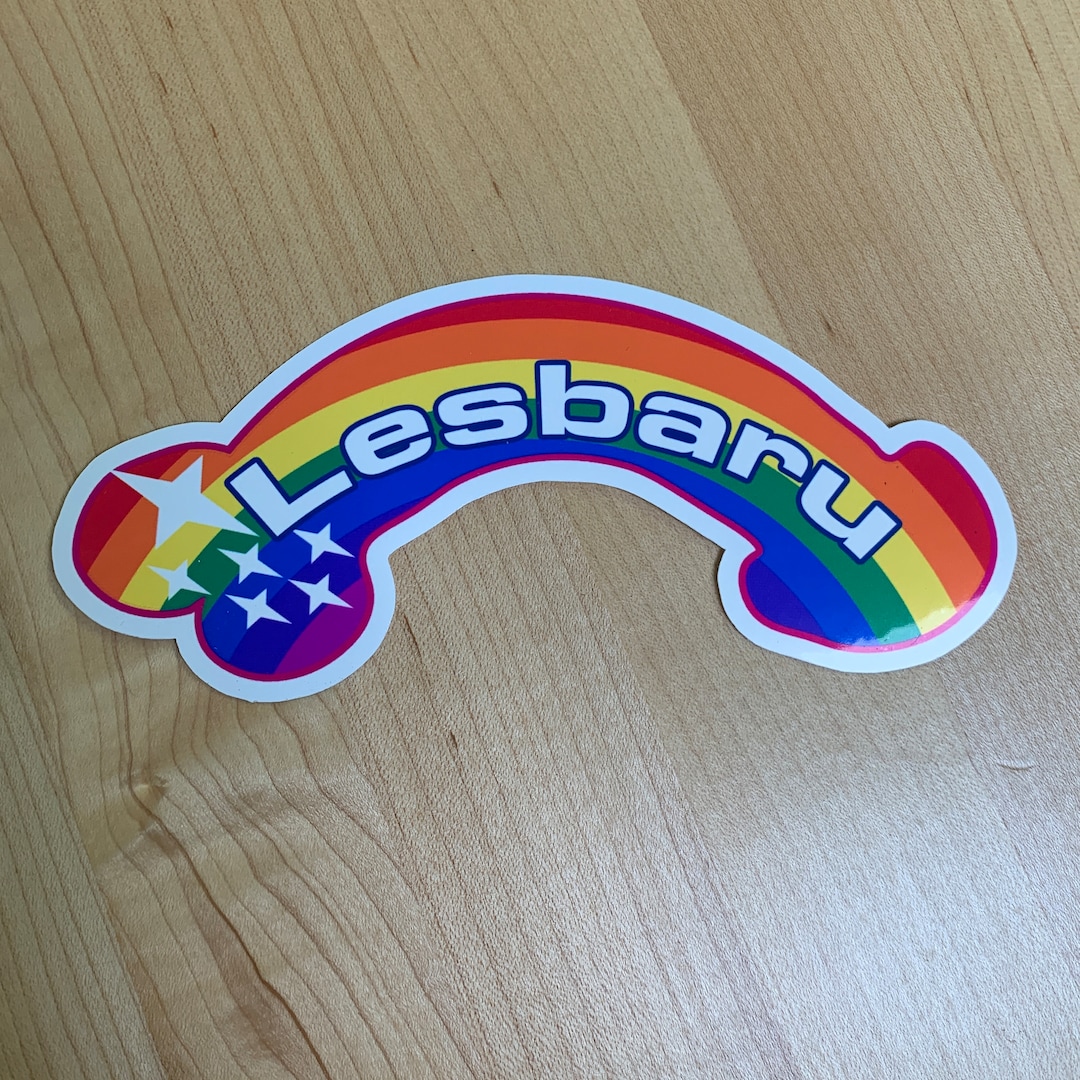 Prank Car Sticker Funny Subaru JDM Lesbaru Decal Rainbow Sticker Made ...