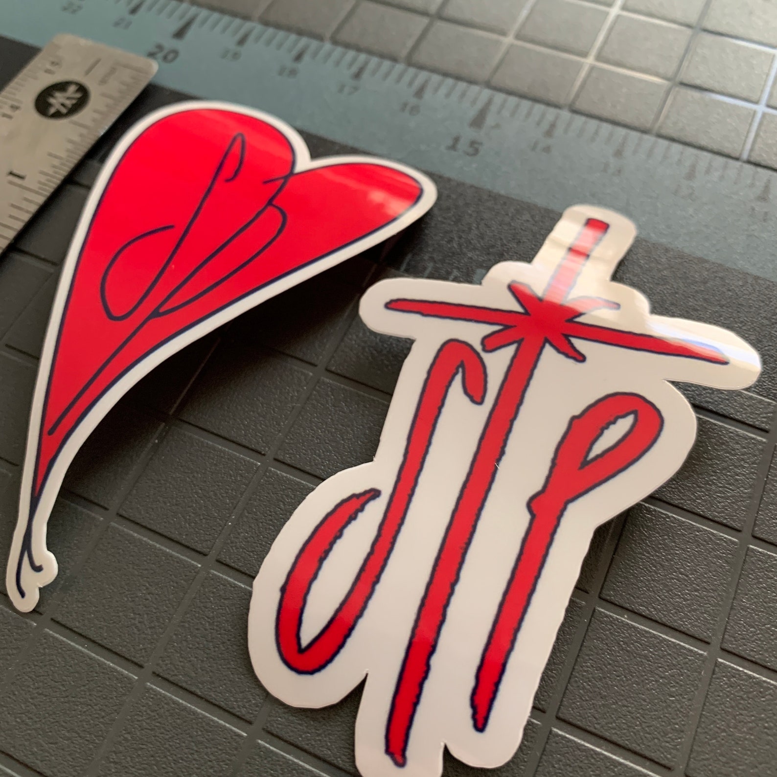 2pc Smashing Pumpkins Stickers Smashing Pumpkins Heart Logo Cross Logo ...