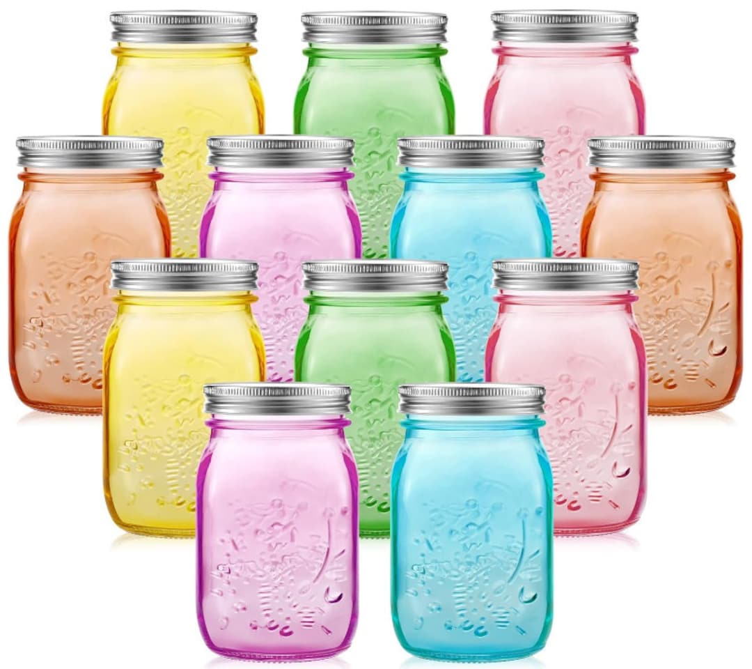 1 Colored Mason Jars Glass Mason Jars 32 Oz - Etsy