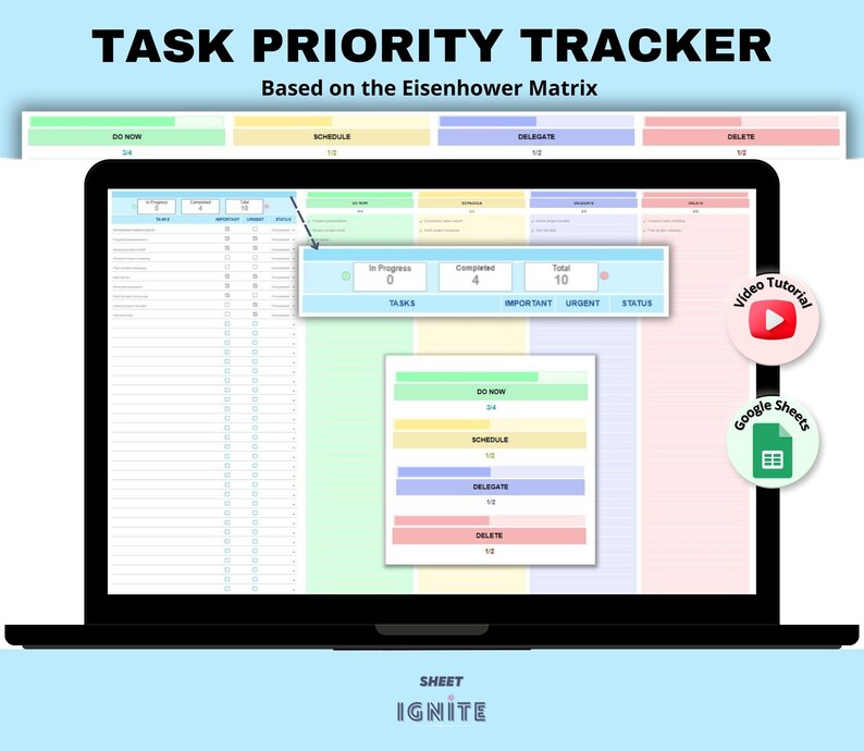 Task Priority Tracker: Eisenhower Matrix Google Sheet Tool - Etsy Task Priority Tracker: Eisenhower Matrix Google Sheet Tool - Etsy