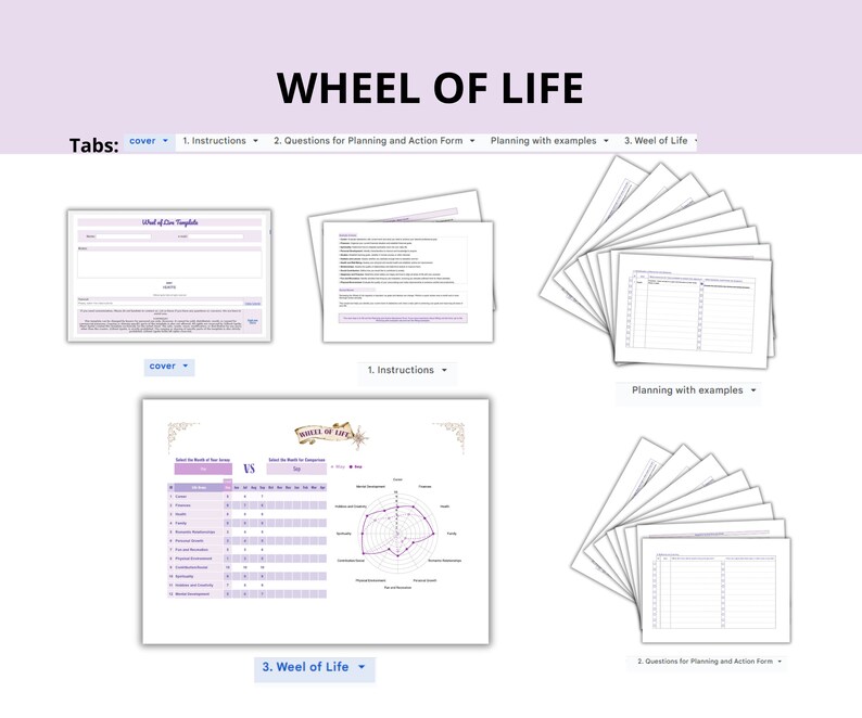 Wheel of Life Template: Goal Planner, Life Balance (digital Download ...