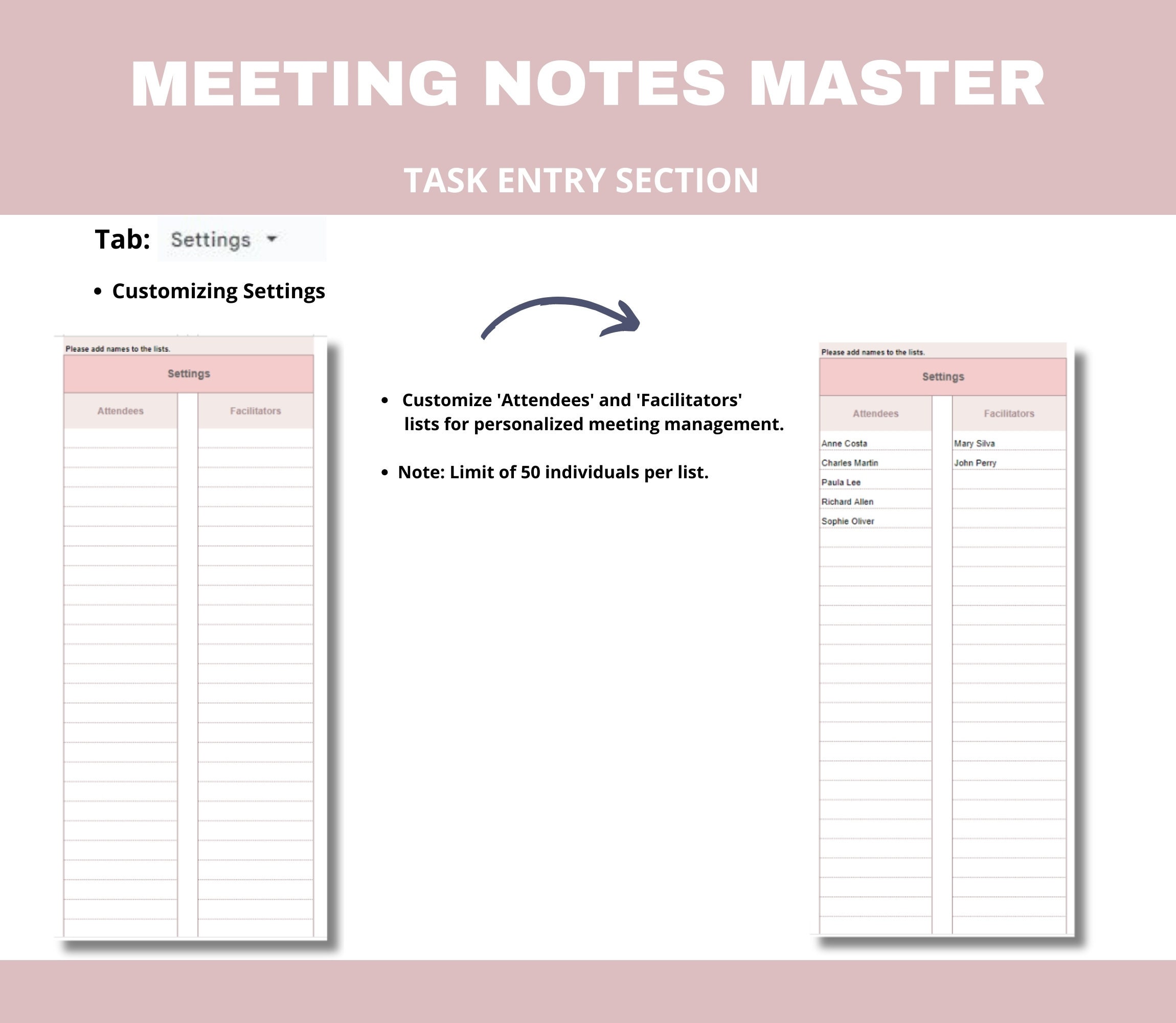 Meeting Notes Template: Digital Meeting Organizer (google Sheets) - Etsy