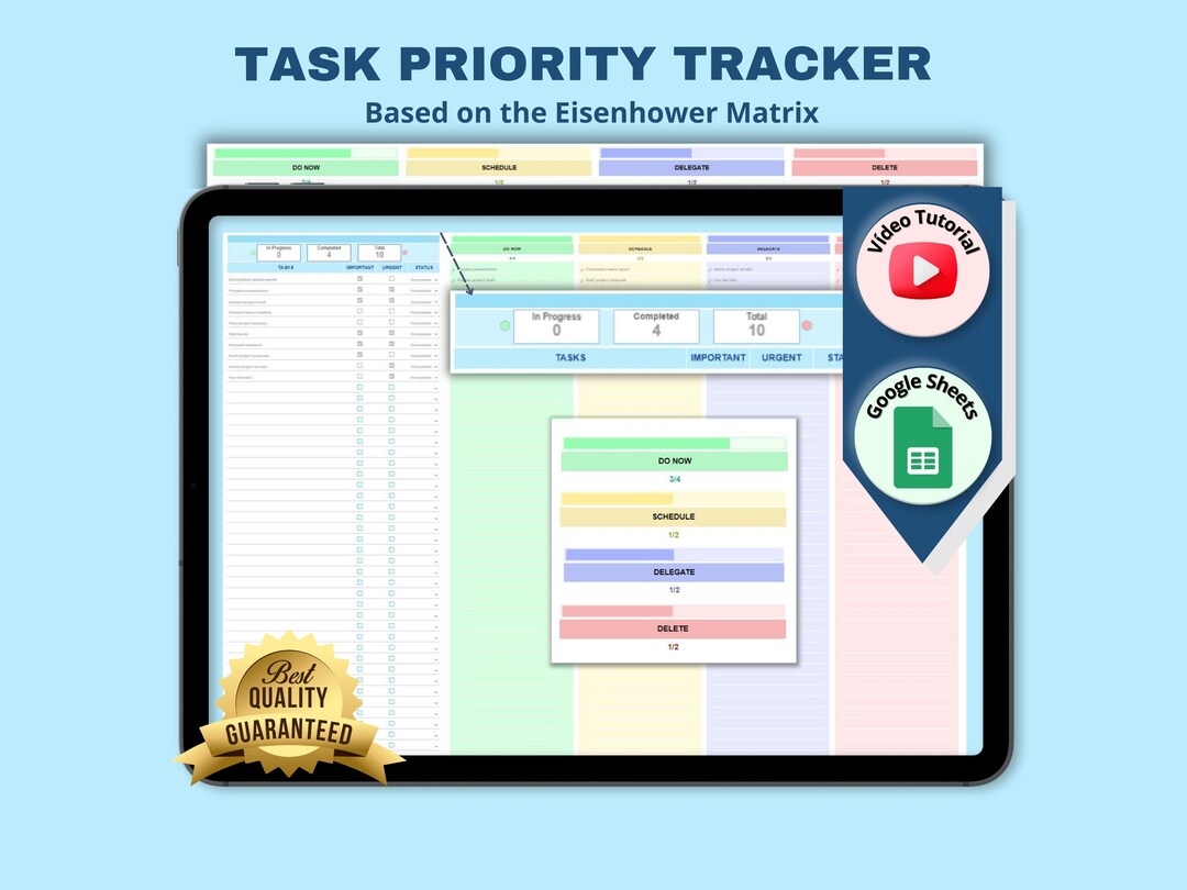 Urgent Tasks Tracker: Work Priority Matrix for Google Sheets | Task ...