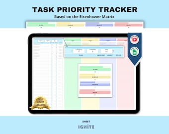 Task Priority Tracker: Eisenhower Matrix Excel Template - Etsy
