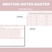 Meeting Notes Template: Digital Meeting Organizer (google Sheets) - Etsy