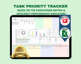 Task Priority Tracker: Eisenhower Matrix Excel Template - Etsy