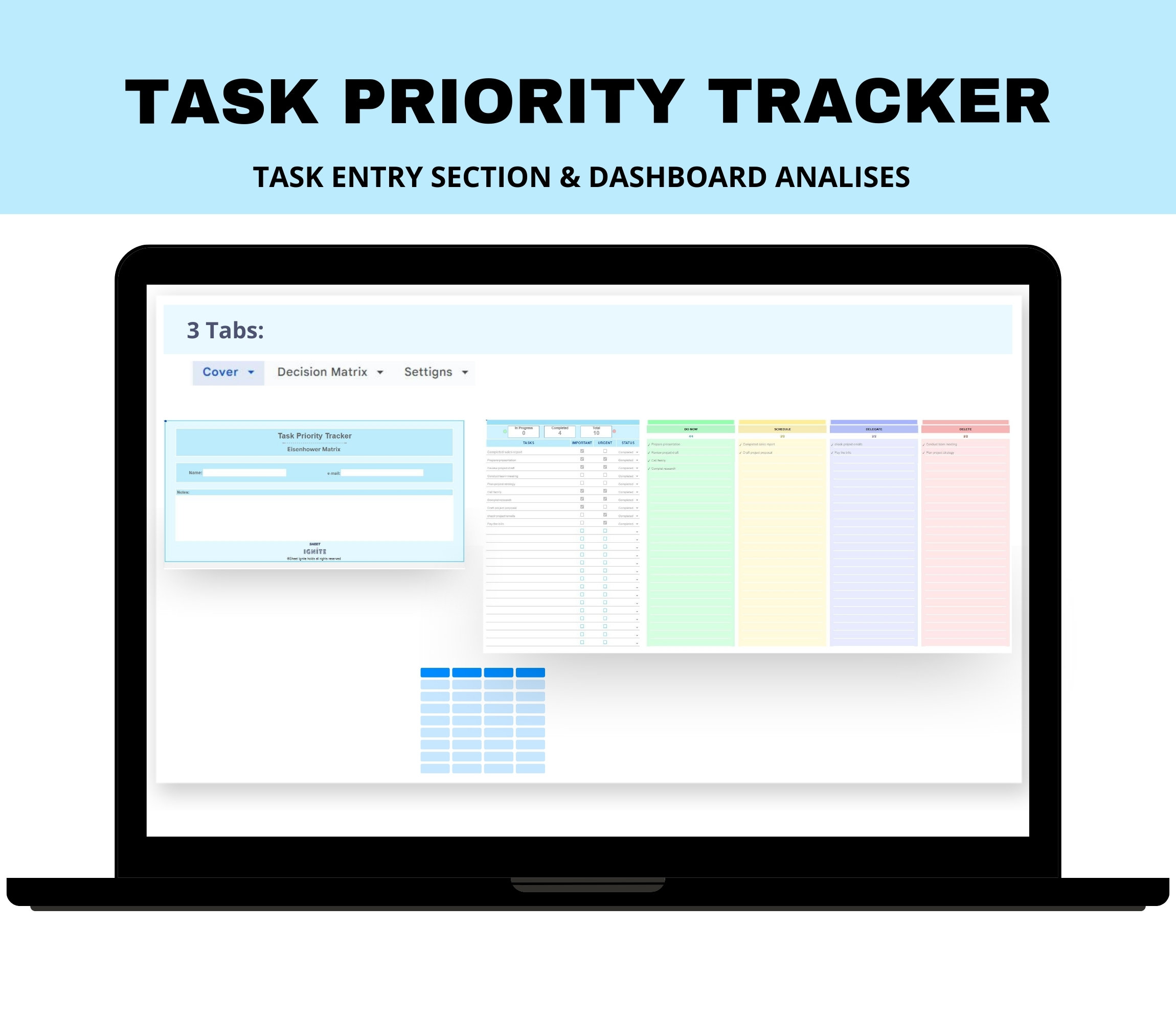 Task Priority Tracker: Eisenhower Matrix Google Sheet Tool - Etsy