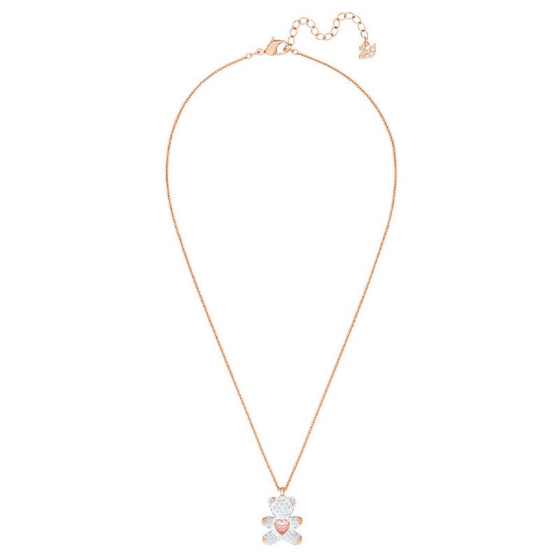 Teddy Bear Pendant Adorable Crystal Necklace Timeless Elegance With a ...