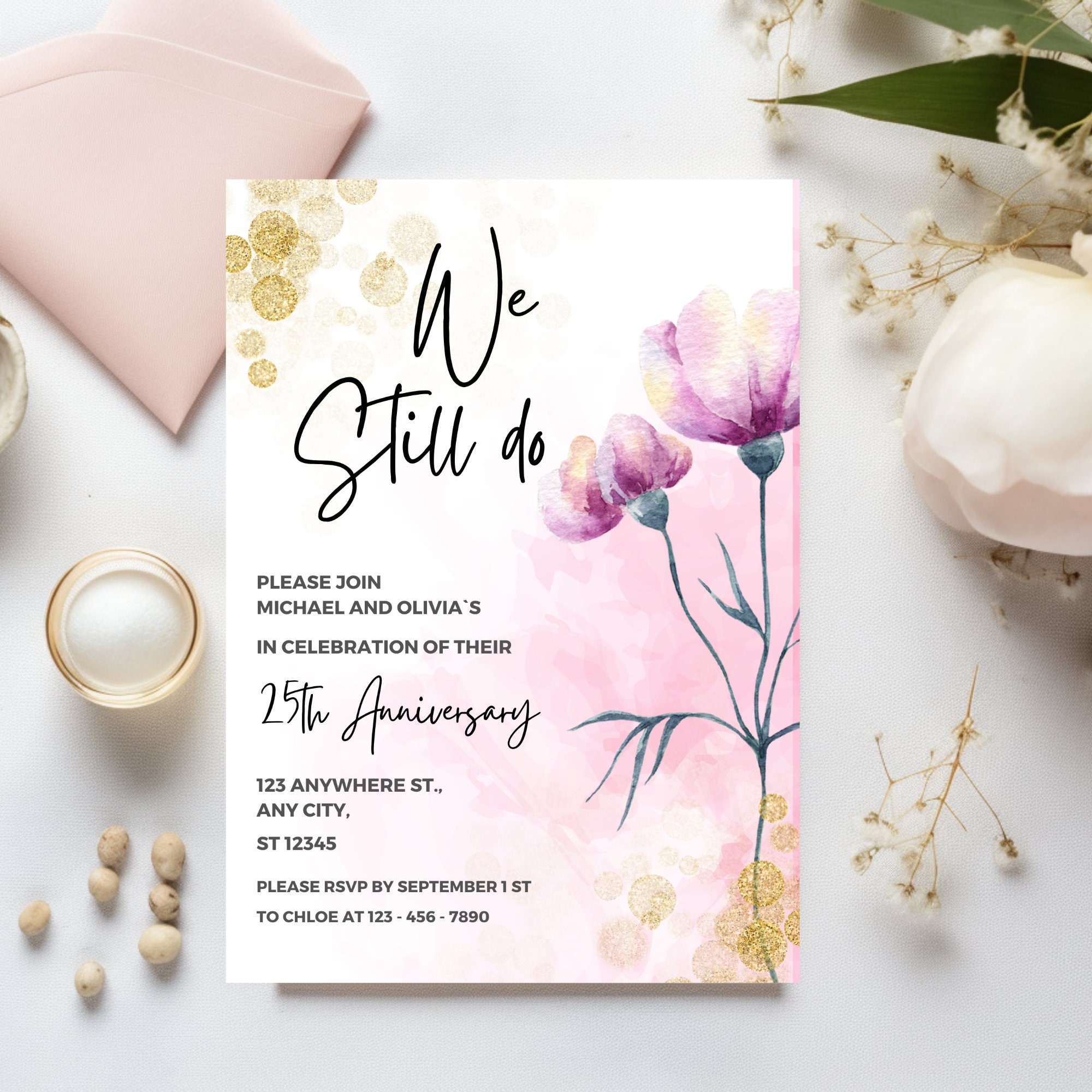 Editable Renewal of Vows Invitation Invitation Template Renew Vows ...