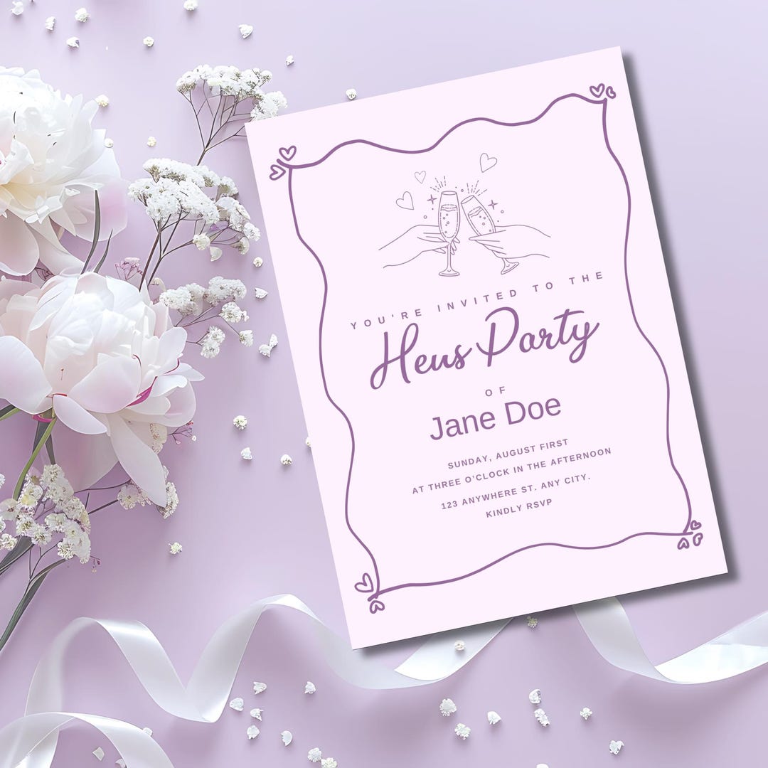 Hens Party Invitation Template, Bridal Shower Party Bachelorette ...