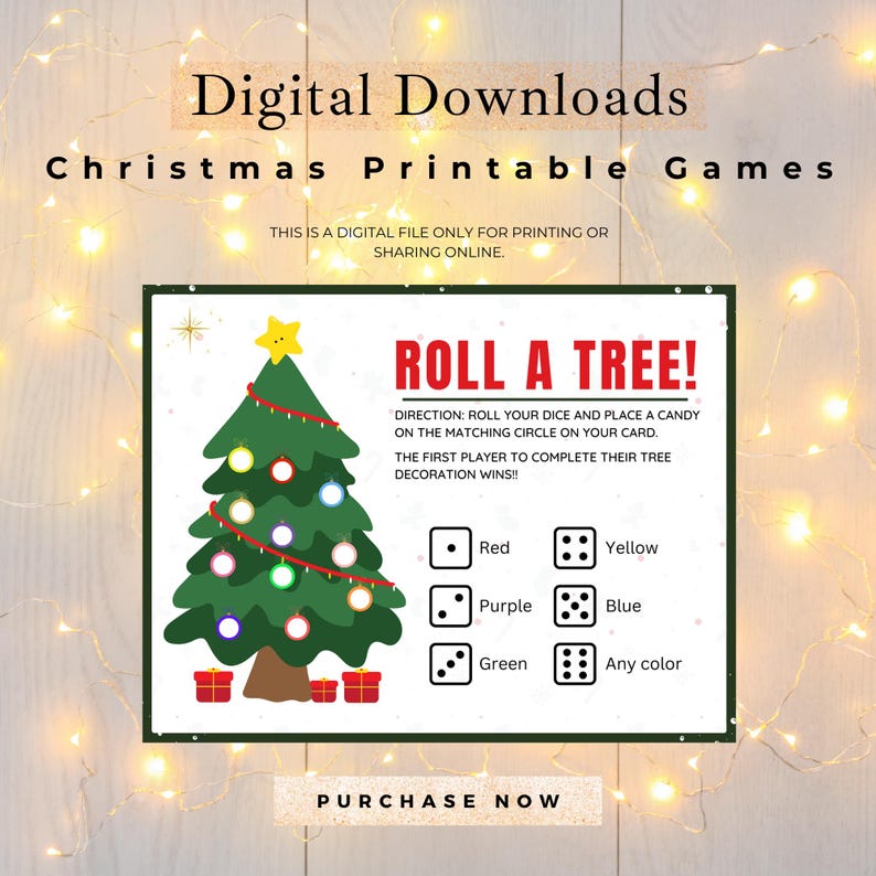 Christmas Roll A Tree Dice Game, Christmas Family Christmas Activity ...