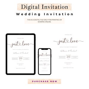 Nothing Fancy Just Love Invitation, Modern Intimate Ceremony Invite ...