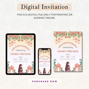 Roza Kushai Celebration Invitation, First Fast Invitation, Roza Khushai ...