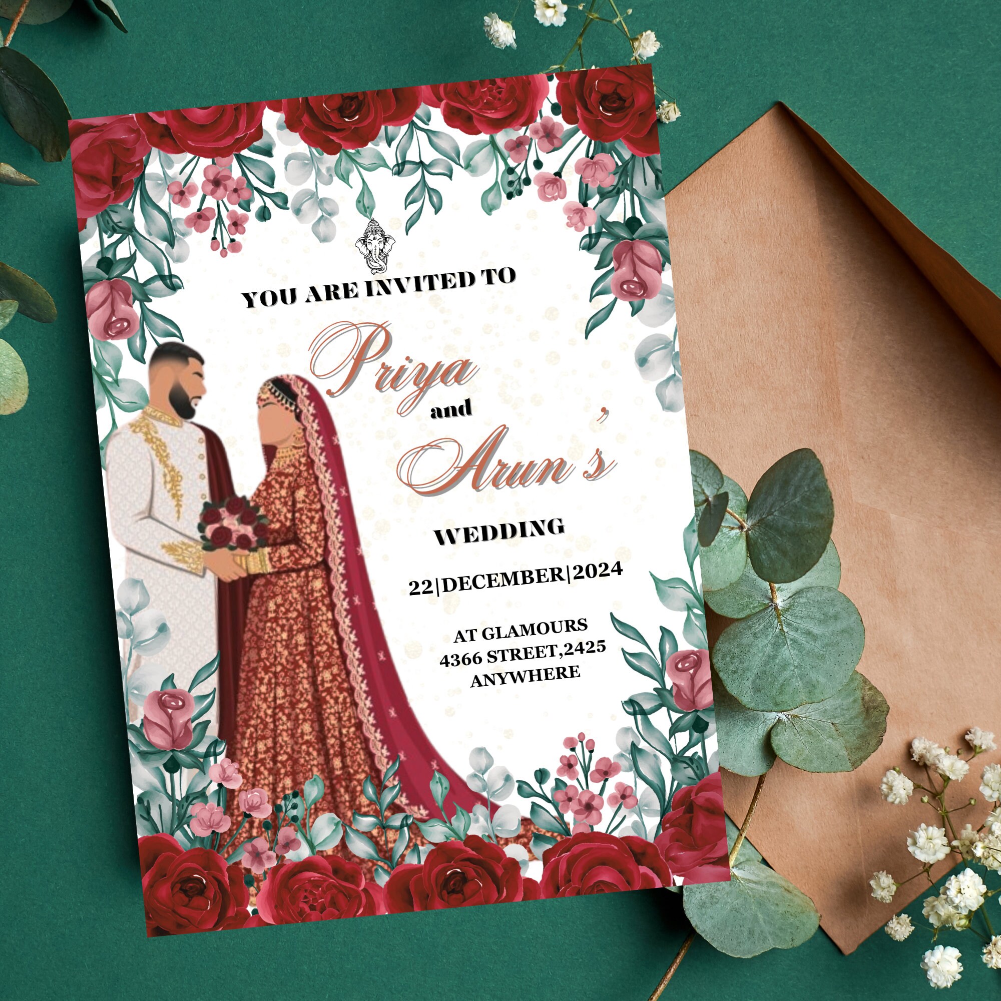 Indian Wedding Invitation Card, Punjabi Wedding Invitation, Save the ...