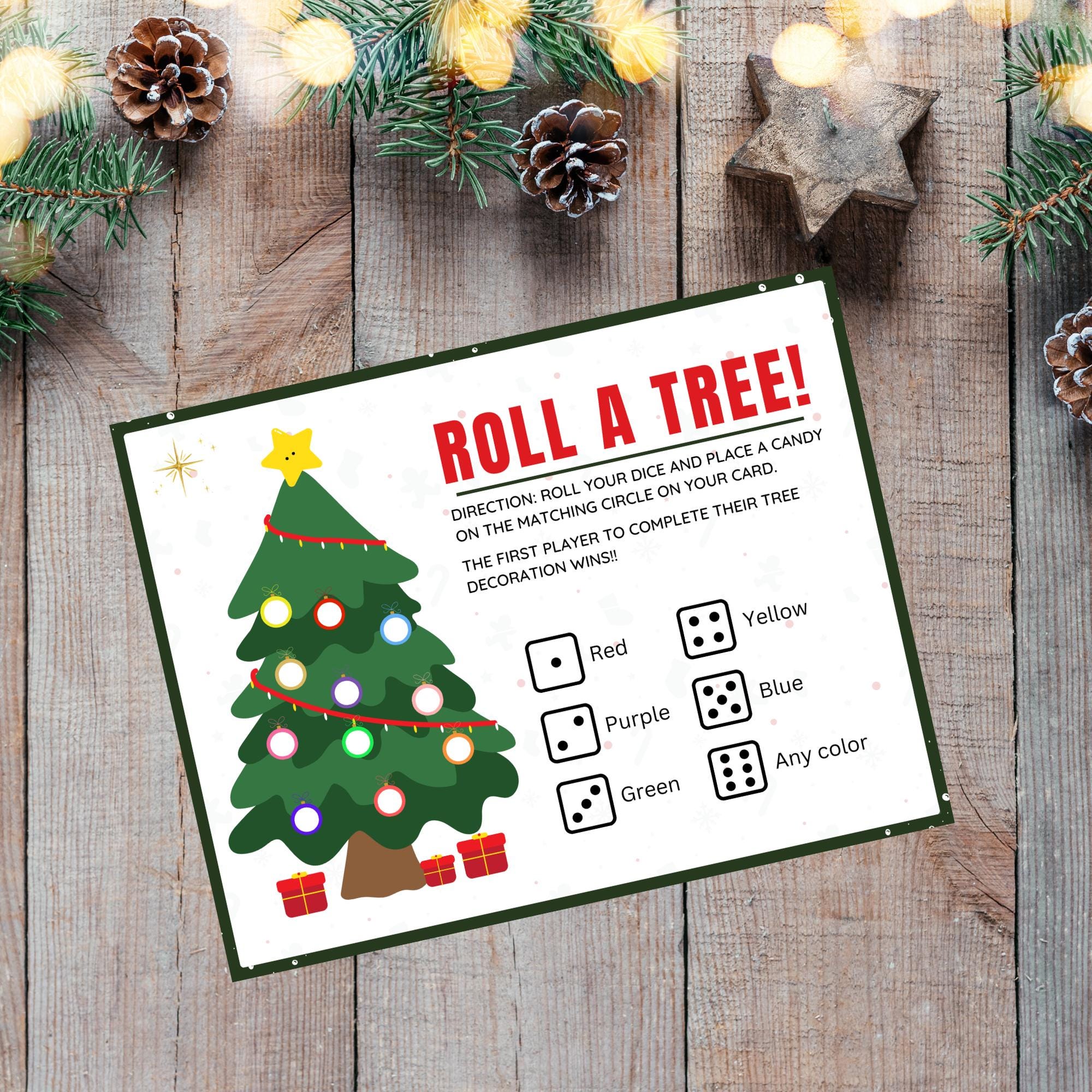Christmas Roll A Tree Dice Game, Christmas Family Christmas Activity ...