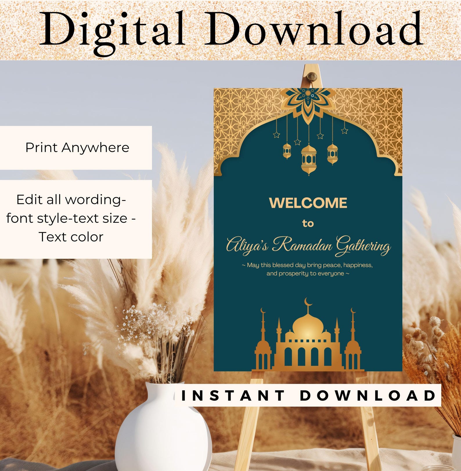 Ramadan Iftar Sign, Ramadan & Eid Decorations, Iftar Party Decor, Eid ...