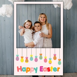 Easter Bunny Photo Booth Frame Template | 24x36" Printable Easter ...