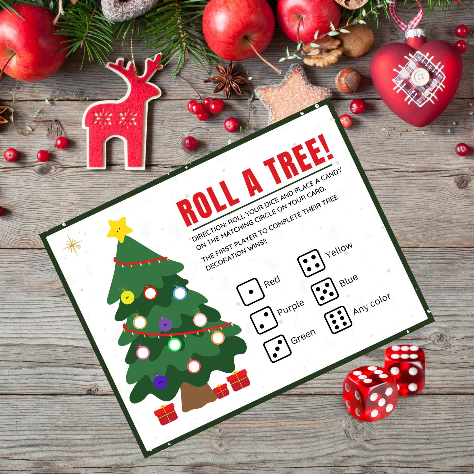 Christmas Roll A Tree Dice Game, Christmas Family Christmas Activity ...