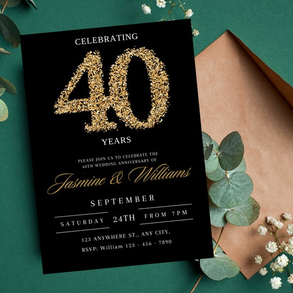 40th wedding anniversary party invitations | Honestweddingadvice.com