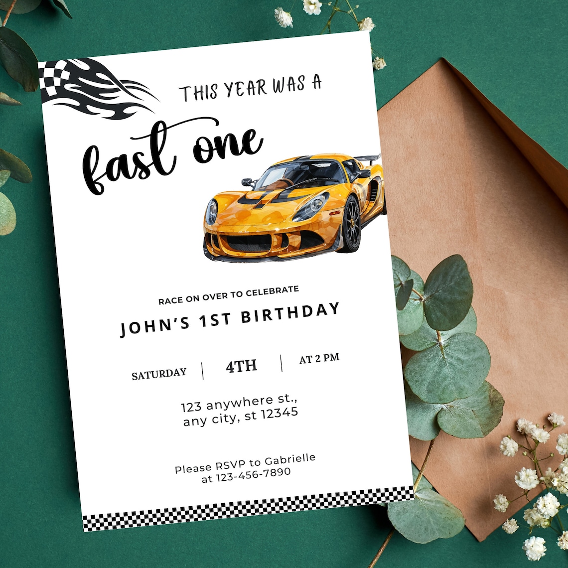 Cars Birthday Invitation, Editable Kids Party Invite Lightning ...