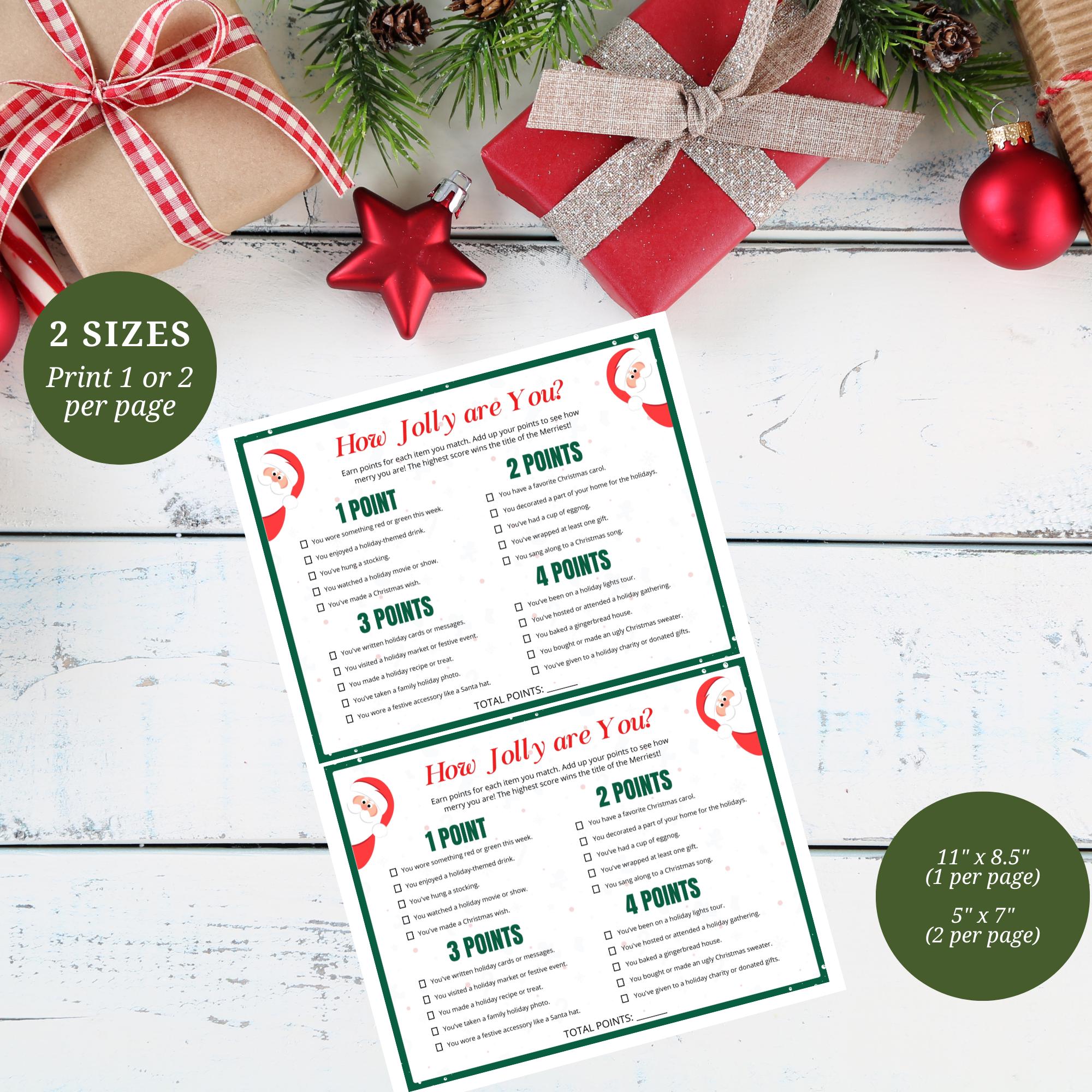 How Jolly Are You? Christmas Party Game, Fun Holiday Group Activity ...